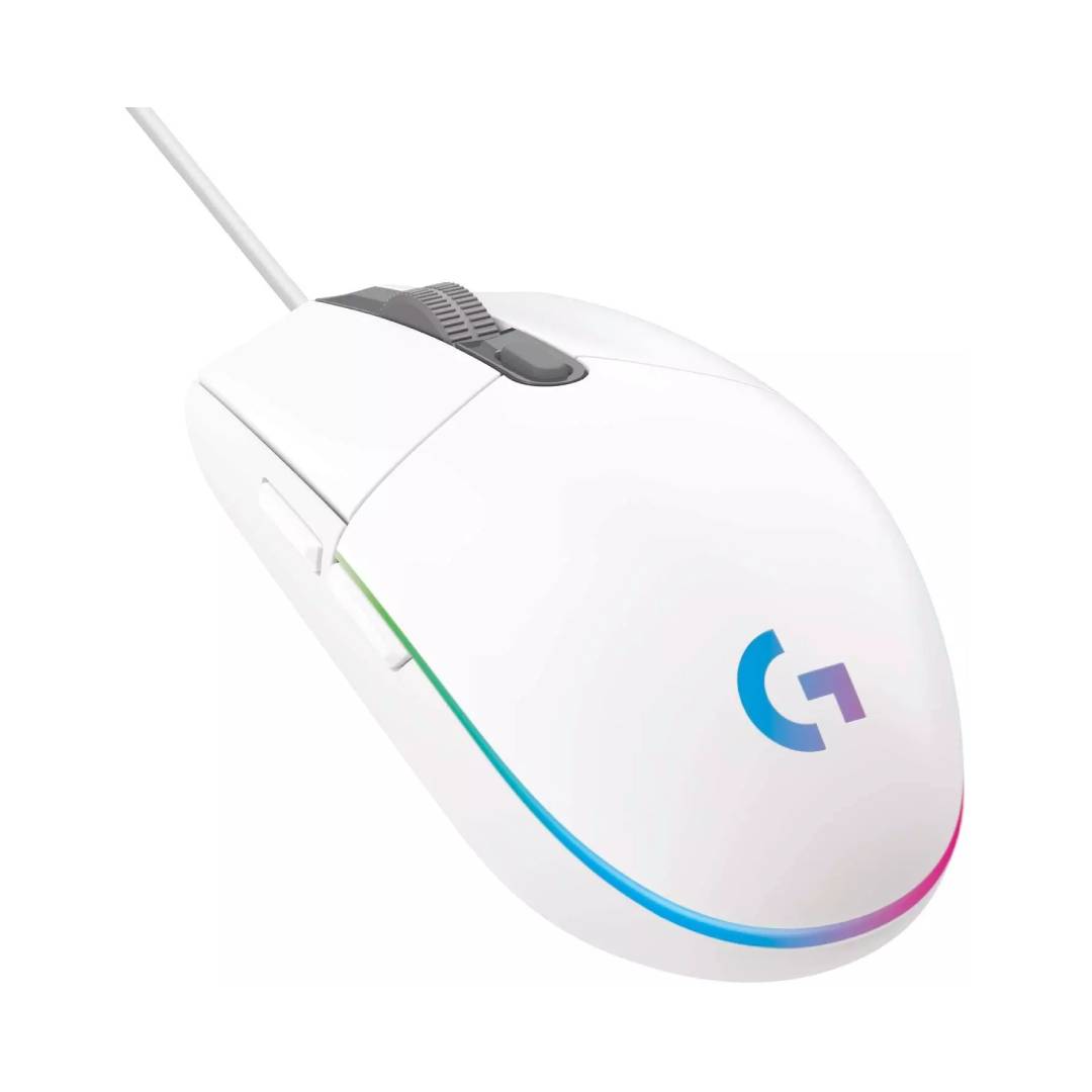 Mouse Logitech G203 LIGHTSYNC RGB, Cableado, 8000DPI Blanco - Dust2