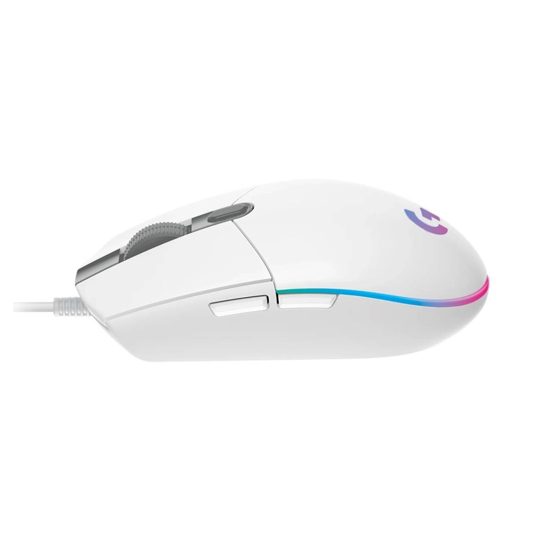Mouse Logitech G203 LIGHTSYNC RGB, Cableado, 8000DPI Blanco - Dust2
